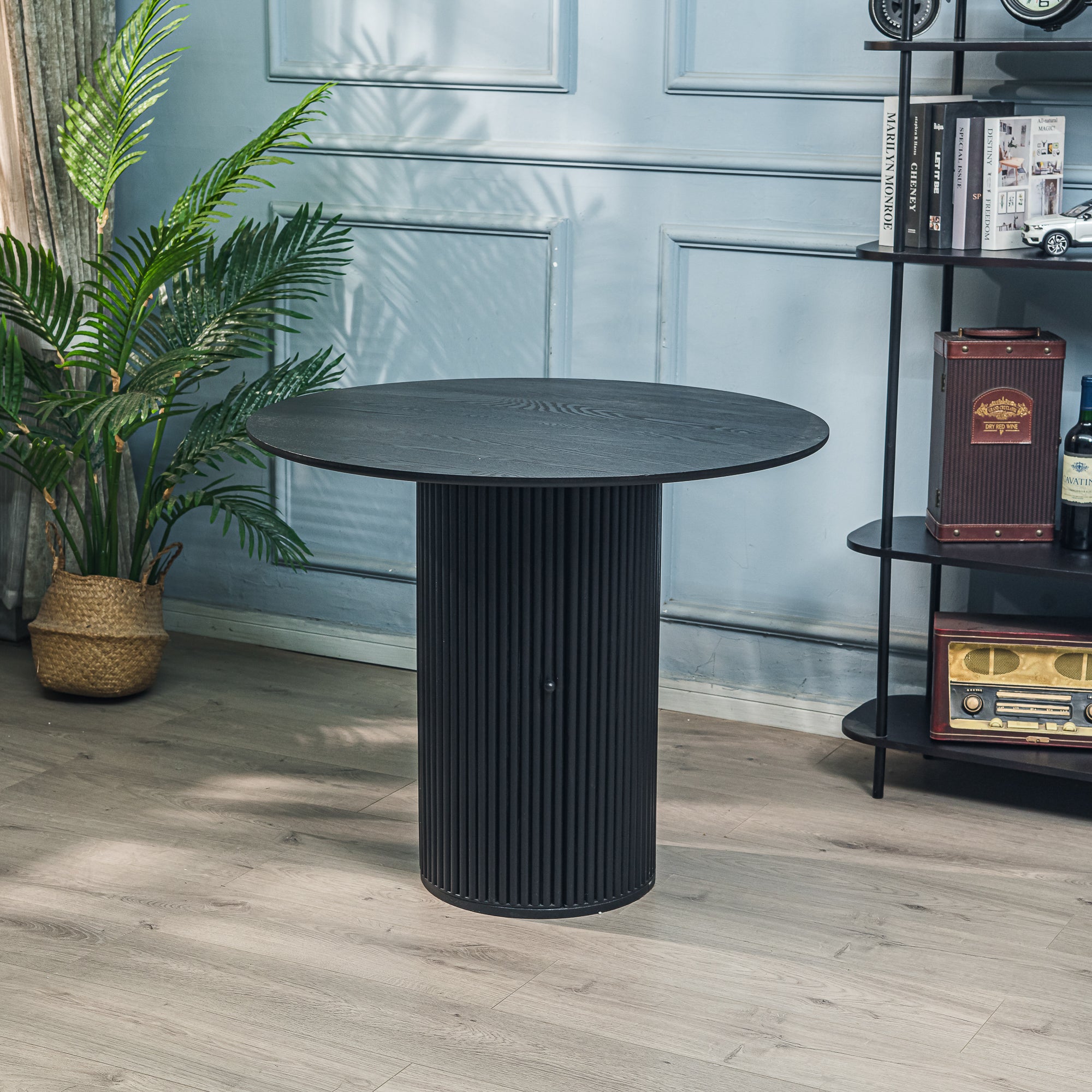 HAVANA - Round dining table for 4 in black solid pine Ø90 cm - Nordlys