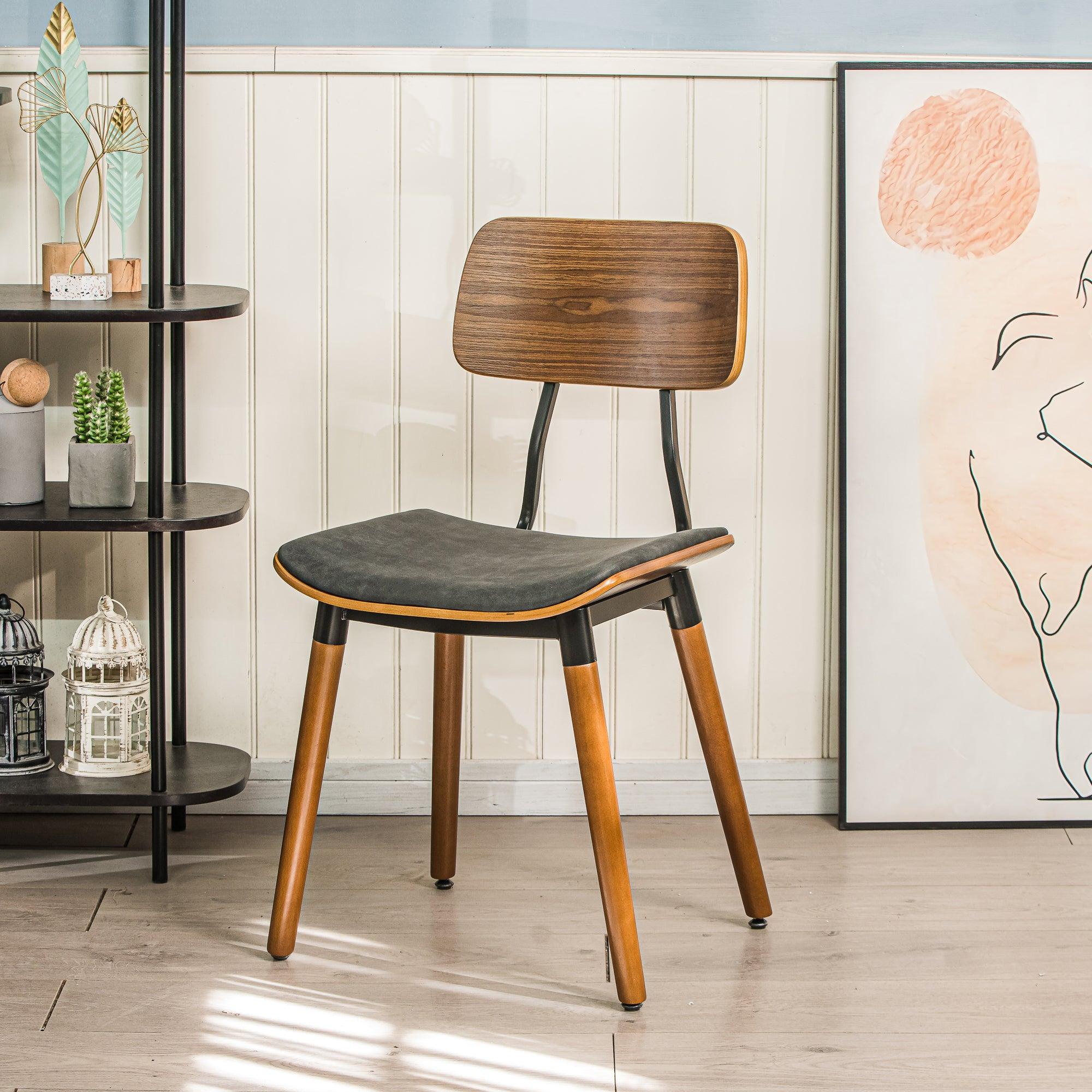 VICTORIA - Lot de 2 chaises en bois et simili noir – Nordlys